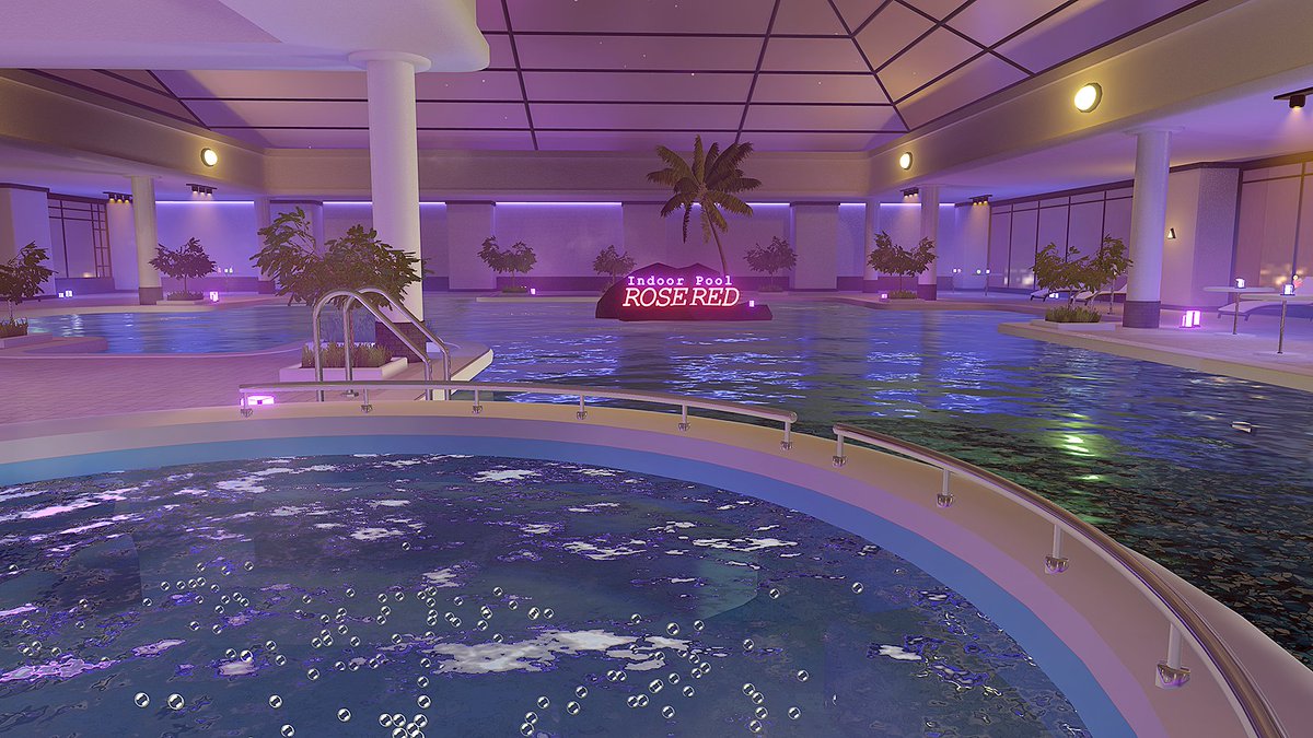 アリス on Twitter: "ROSERED [ Indoor Pool ] By Nekoro #VRChat_world紹介 #VRChatワールド紹介 #VRChat"