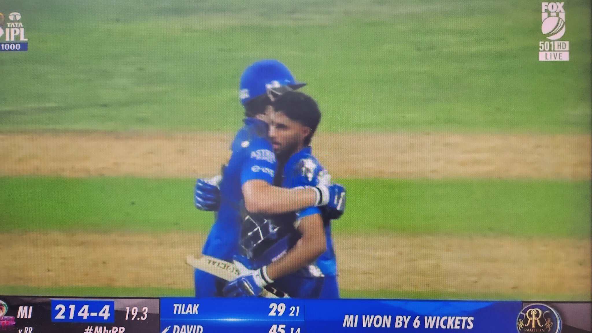 MI vs RR IPL 2023: Tim David hits three sixes in a row to power Mumbai ...
