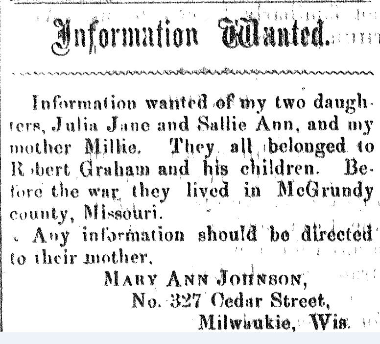 BookFly 🔥 ️ on Twitter: "RT @InfoWantedOrg: #OnThisDay in 1871, Mary Ann Johnson was looking for ...