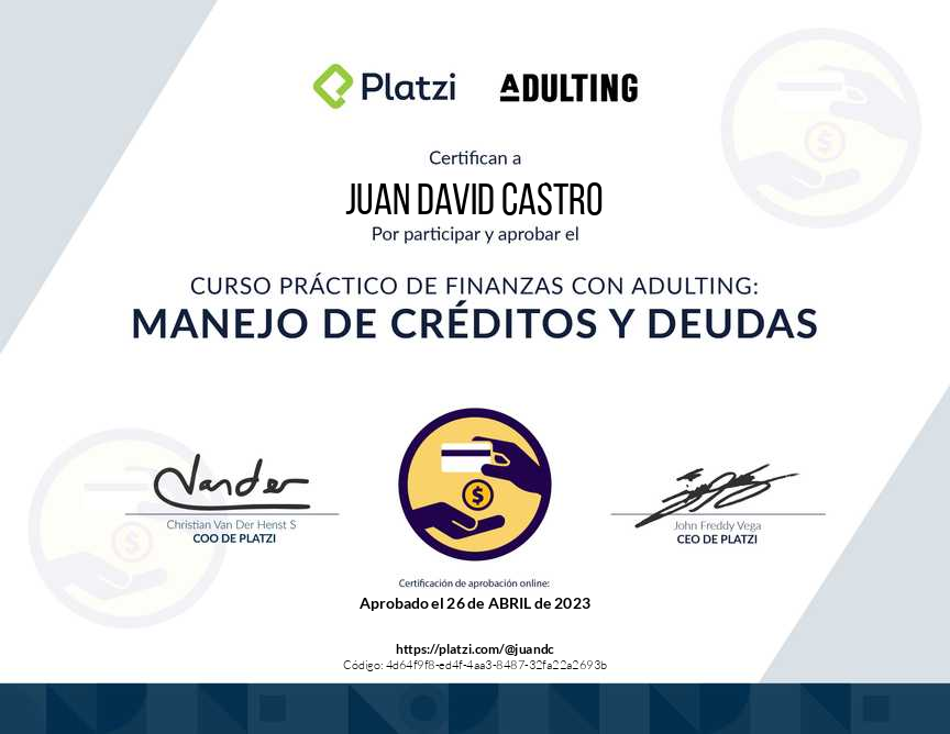 💚🚀JuanDC: Juan David Castro ⚡️👨‍💻 ⚛️ on Twitter: "¡Aprobé la trilogía de Finanzas Personales con ...
