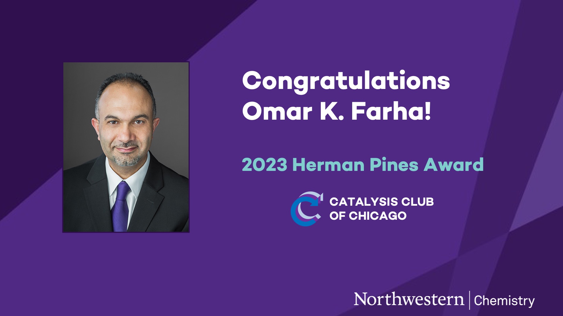 Northwestern Chemistry on Twitter: "Congratulations, Prof. Omar Farha on winning the 2023 Herman ...