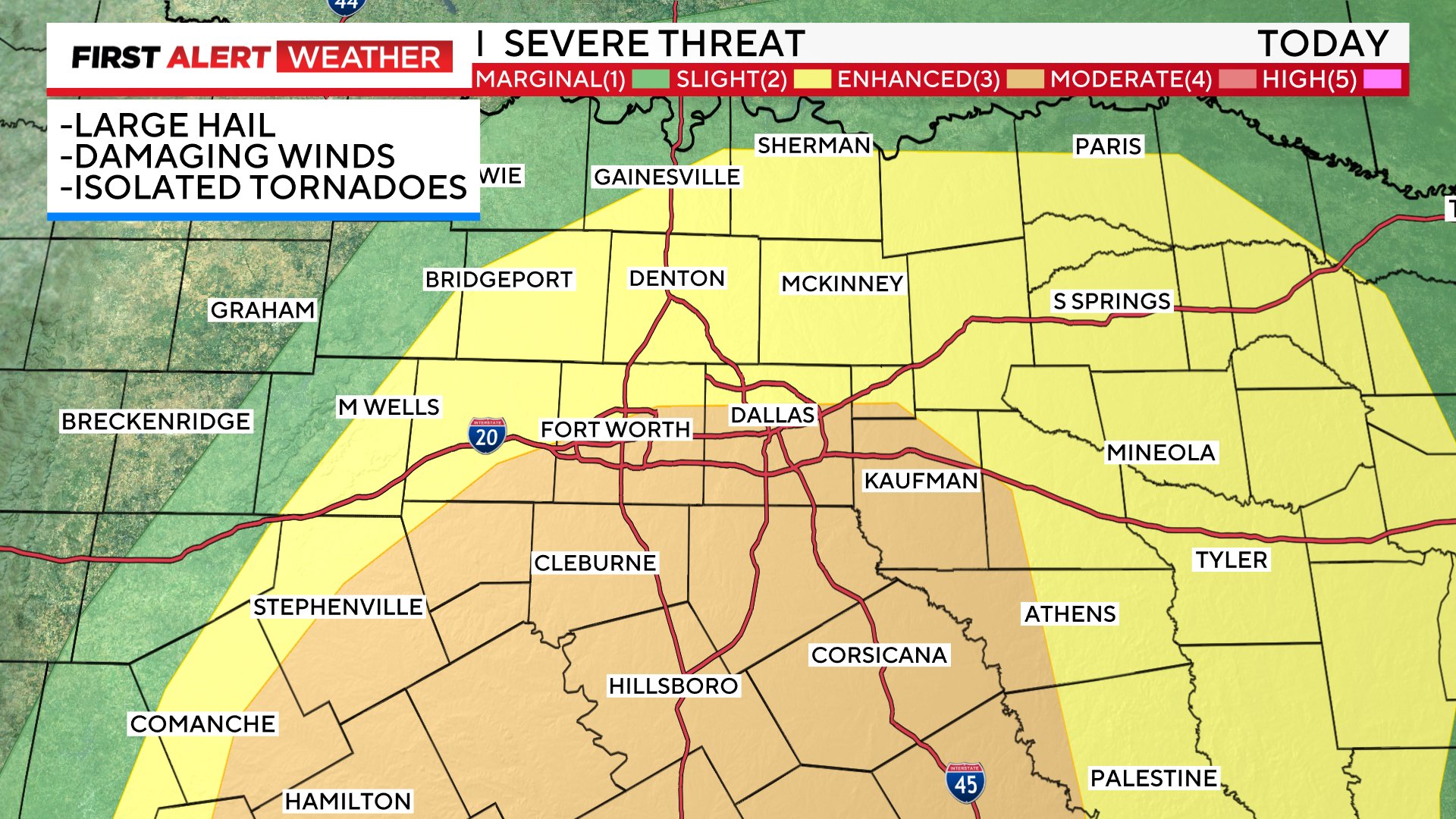 Dominic Brown CBS 11 on Twitter: "FIRST ALERT: Today is a Weather Alert! Strong to severe storms ...