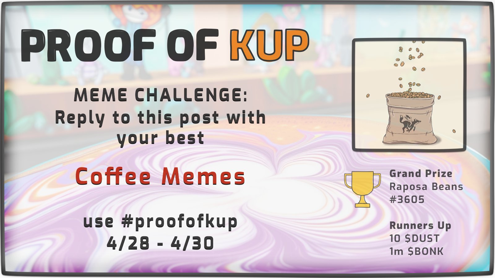 studio³ on Twitter: "Creators need ☕️! We're giving away a Raposa Bean NFT to the best coffee ...