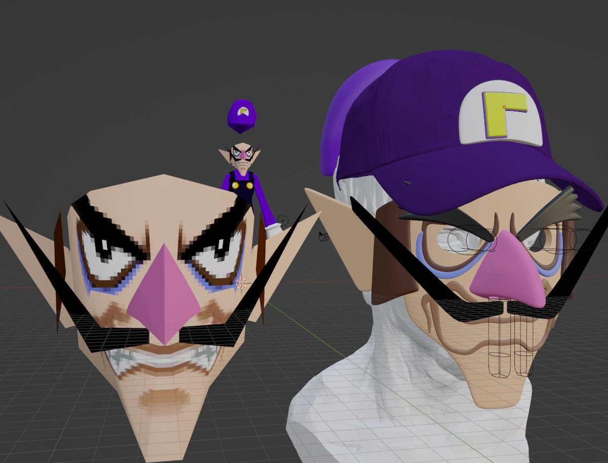 Gizeh on Twitter: "RT @kinpraw: an n64 waluigi mask I just finished, years ago I did a giant 3d ...