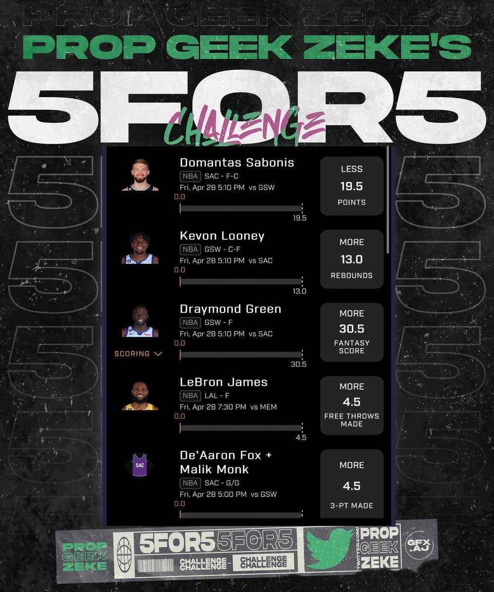 Prop Geek Zeke📚 on Twitter: "Alright. Both 5x5 challenges are in. Who y’all got ...