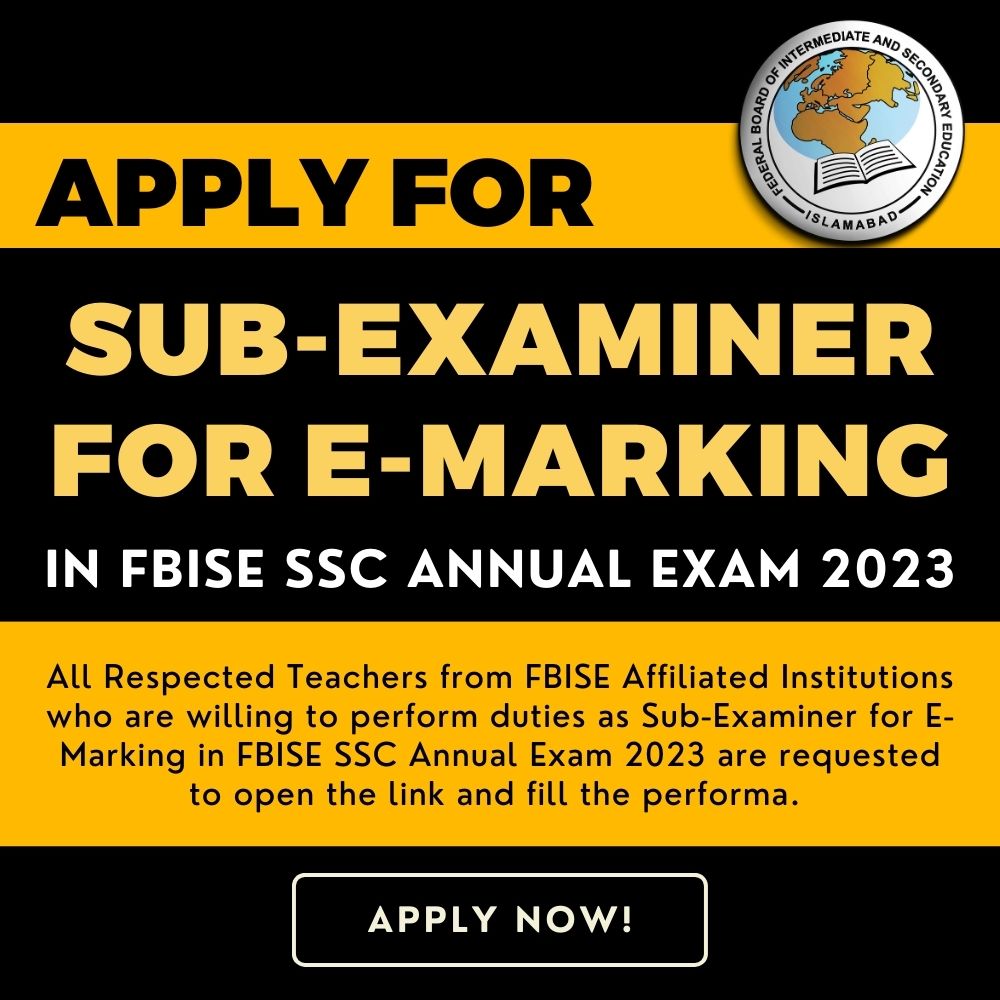 FBISE (Official) on Twitter: "All Respected Teachers from FBISE Affiliated Institutions who are ...