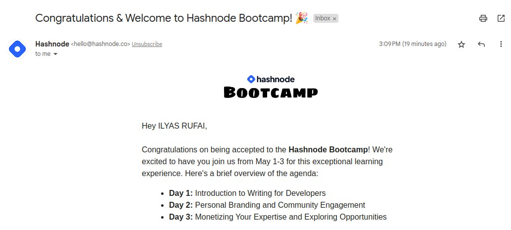 Ilyas Rufai on Twitter: "Congratulations to me! I have been accepted into the @hashnode Bootcamp ...