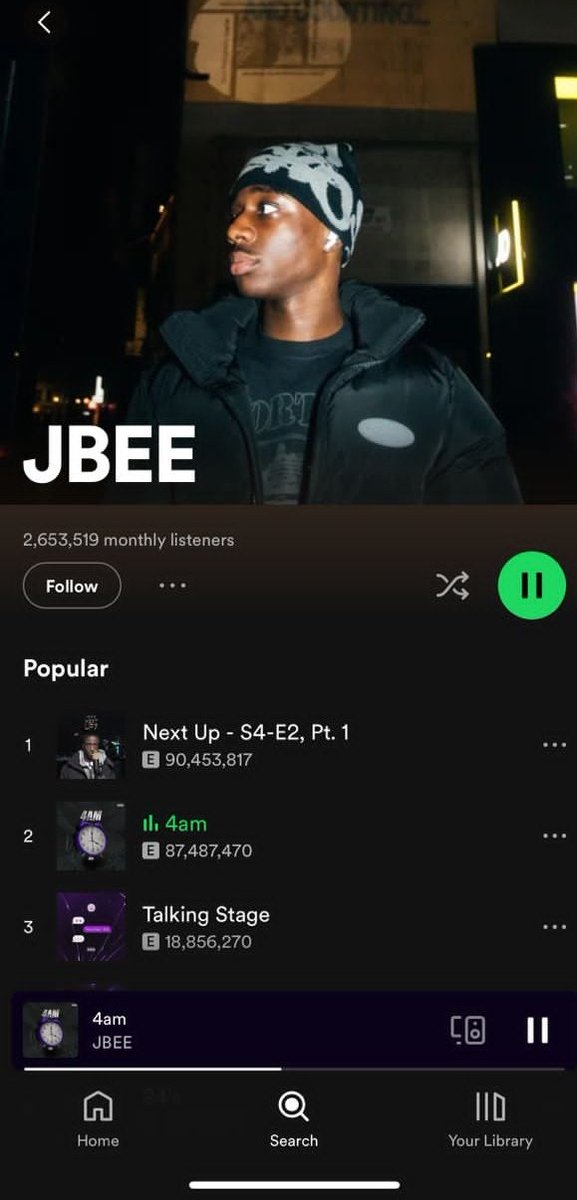 NO-TIME 💡🇬🇭 #JAMZALBUM on Twitter: "Just check JBEE's numbers on Spotify 🔥 🔥 🔥 He is great and ...