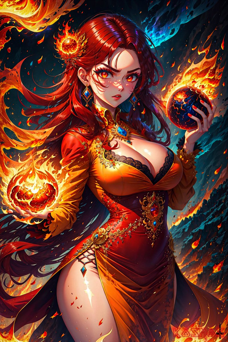 K0SM0S on Twitter: "Promethia, the Raging Inferno 🔥 "It's hot in here or its just ME?!" 😈 # ...