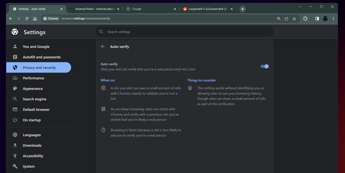 Leopeva64 on Twitter: "Google has quietly added a new "Auto-verify" page in Chrome Settings ...