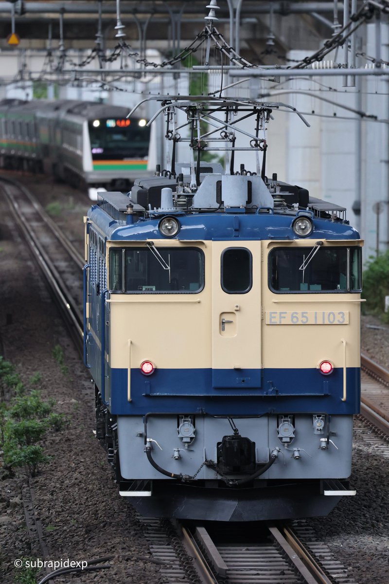 区間快速-SUB. RAPID EXP. on Twitter: "2023.4.30 EF65 1103(熱海試単) 湘南新宿ラインさんがゲスト出演しました😅"