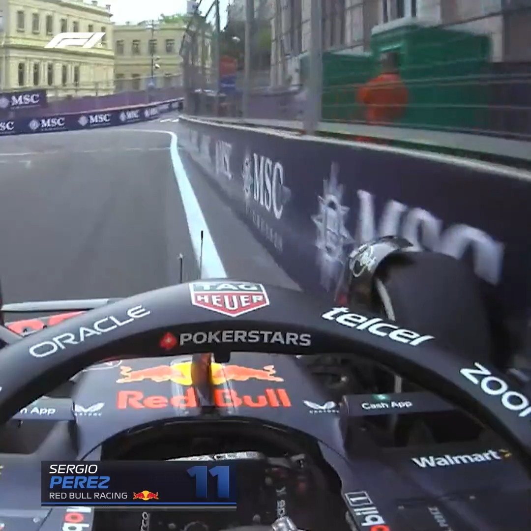 Formula 1 on Twitter: "The only barrier to Perez's victory was... a barrier 😵 #AzerbaijanGP #F1"