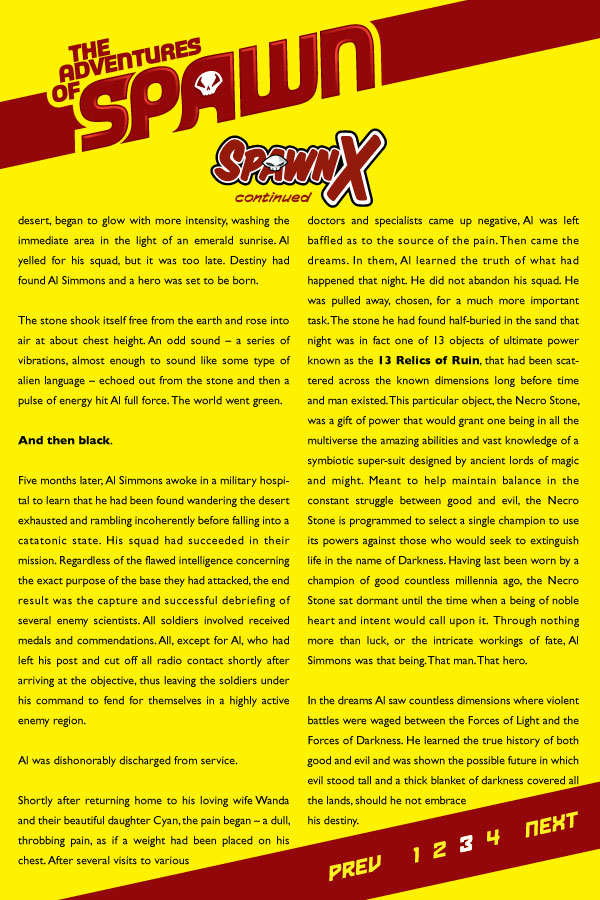 Daily Spawn Archive on Twitter: "Spawn X's biography from The Adventures of Spawn: Secret Files ...