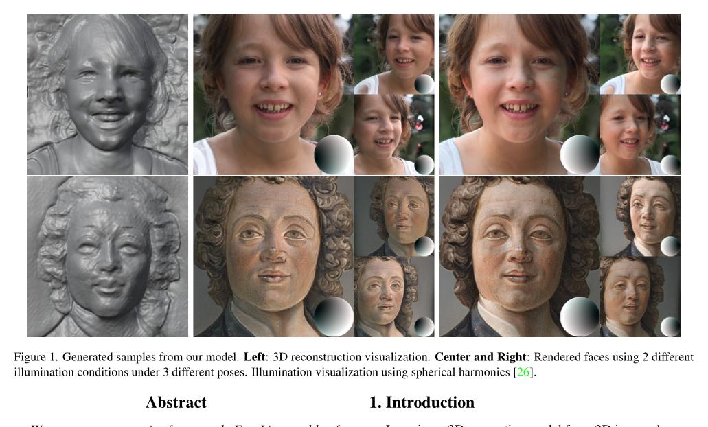 Daily AI Papers on Twitter: "FaceLit: Neural 3D Relightable Faces https://ai.papers.bar/paper ...