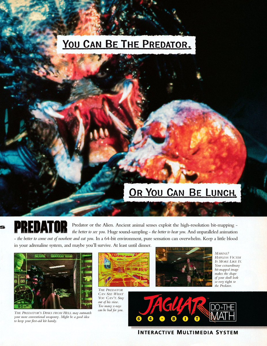 VideoGameArt&Tidbits on Twitter: "Alien vs Predator - two-page Atari Jaguar ad (1994)."