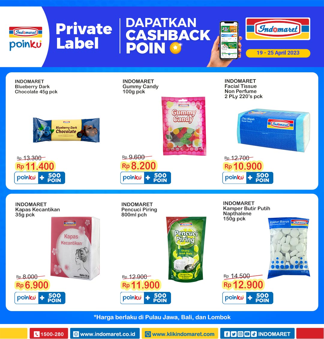 Indomaret on Twitter: "Dapatkan cashback Poin setiap belanja produk Private Label di bawah ini ...