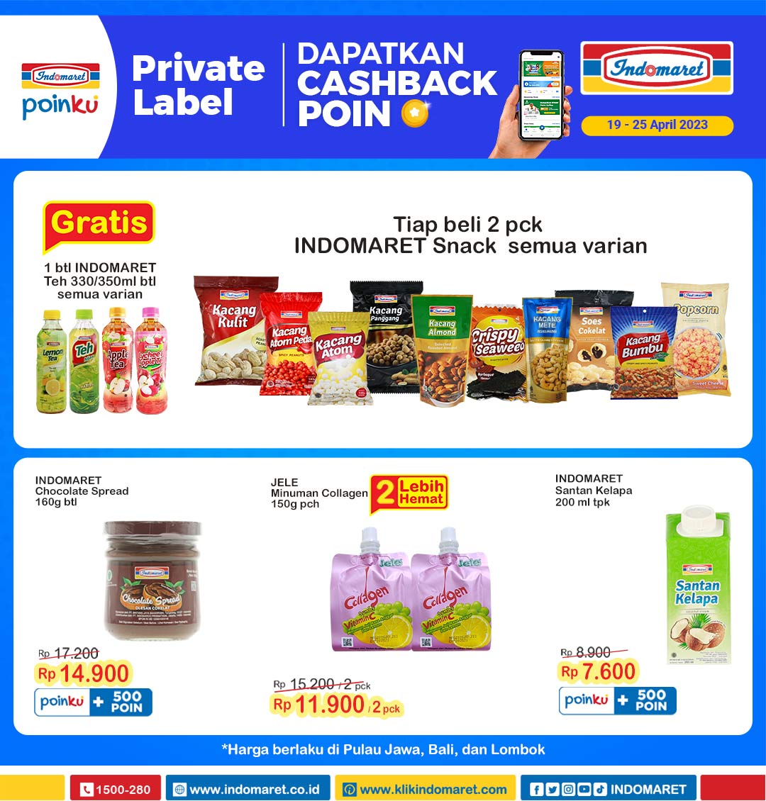 Indomaret on Twitter: "Dapatkan cashback Poin setiap belanja produk Private Label di bawah ini ...