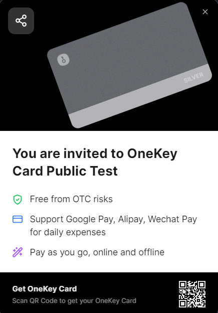 FrankLin2140 on Twitter: "Onekey弄了个VISA虚拟卡，界面精美开通迅速。中国人直接身份证kyc，充值USDC就可以当USD来花，可以用来买ChatGPT ...