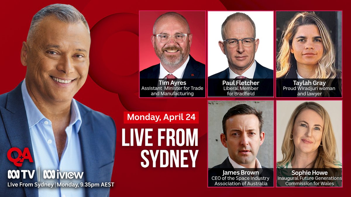 QandA on Twitter: "On Monday #QandA is live from Sydney with Tim Ayres, Paul Fletcher, Taylah ...