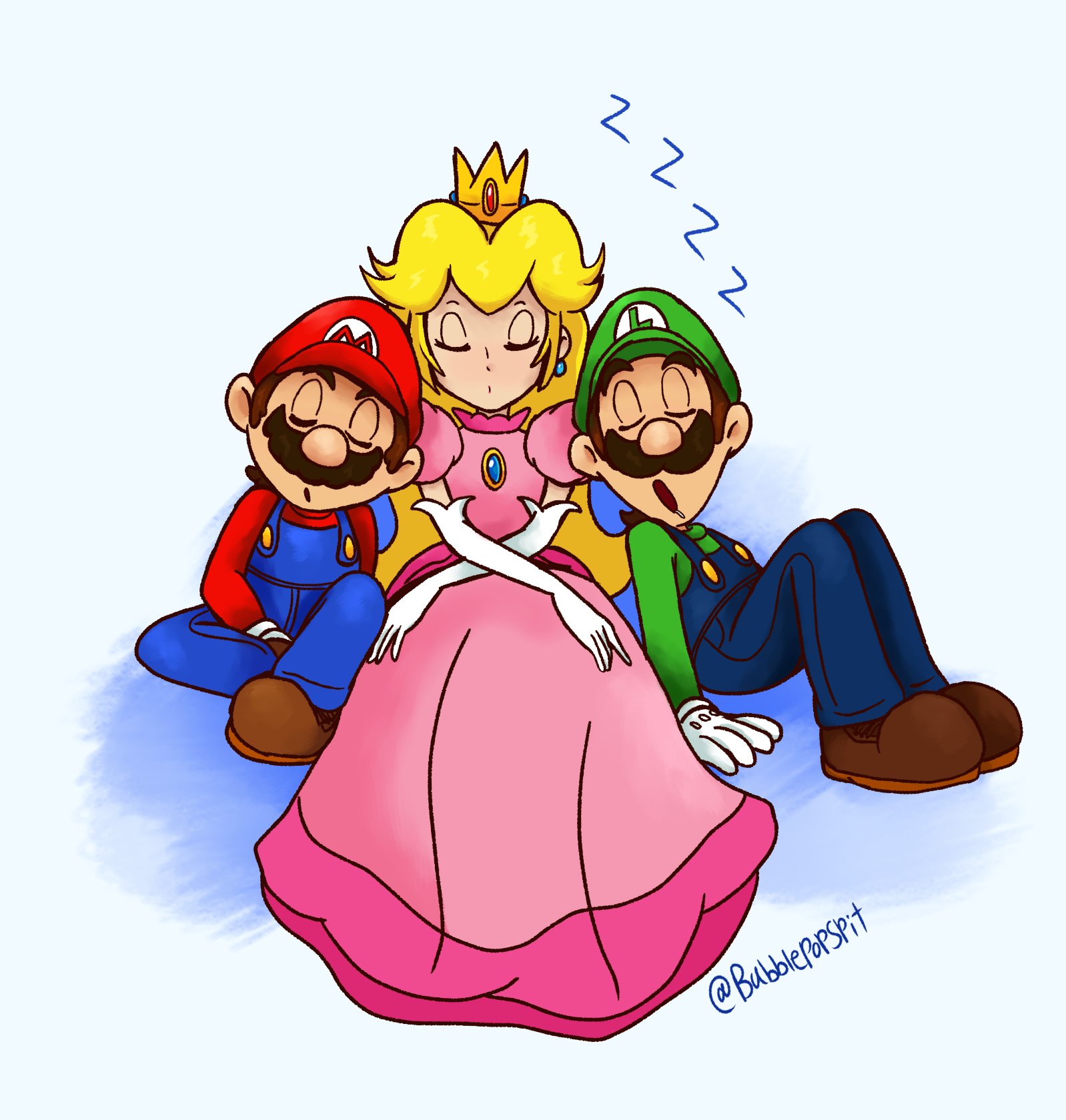 Luigi And Peach Doing It In Bed
