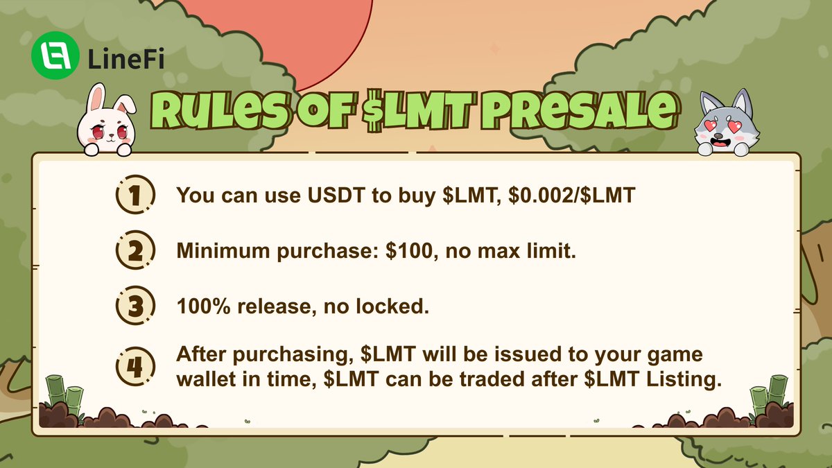 LineFi | LINE to Earn on Twitter: "$LMT Presale Start😍😍 Come and buy $LMT‼️ How to buy 🔗: https ...