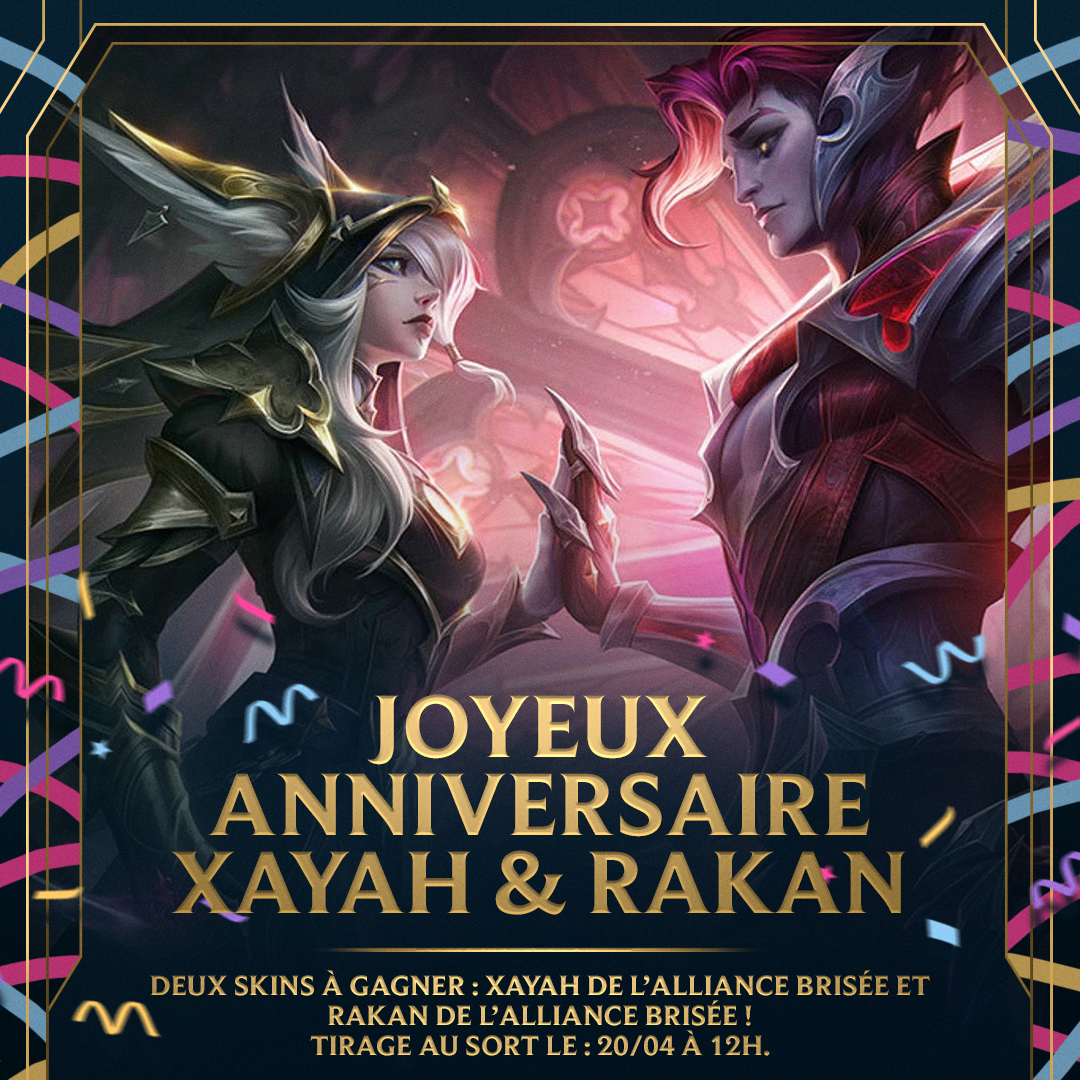 League of Legends FR on Twitter: "Les amoureux sont sortis il y a 6 ans 🎈 Tag ton Rakan ou ta ...