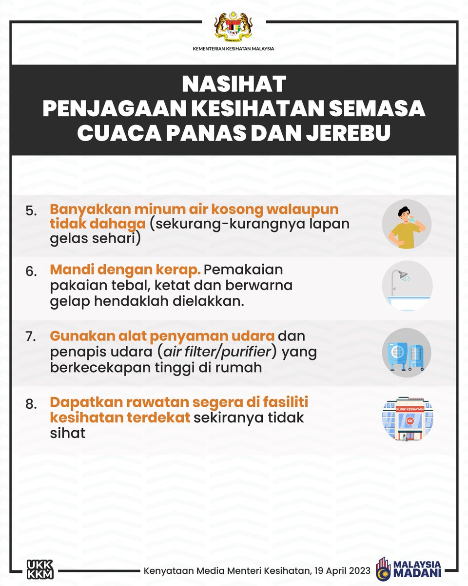 KKMalaysia🇲🇾😷 on Twitter: "Pada ketika ini, negara kita sedang dilanda cuaca panas yang memberi ...