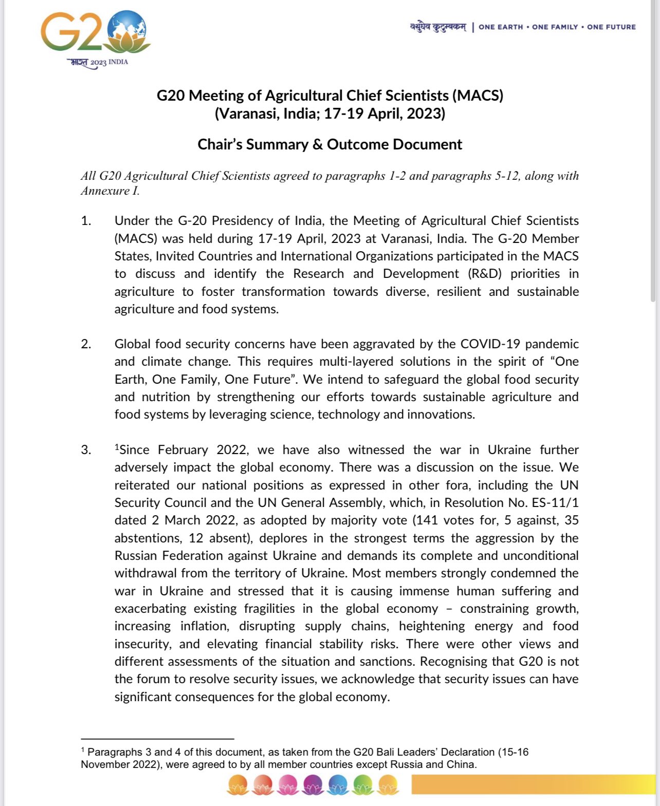 G20 India on Twitter: "#G20 MACS concluded in Varanasi today with unaninmous agreement to launch ...