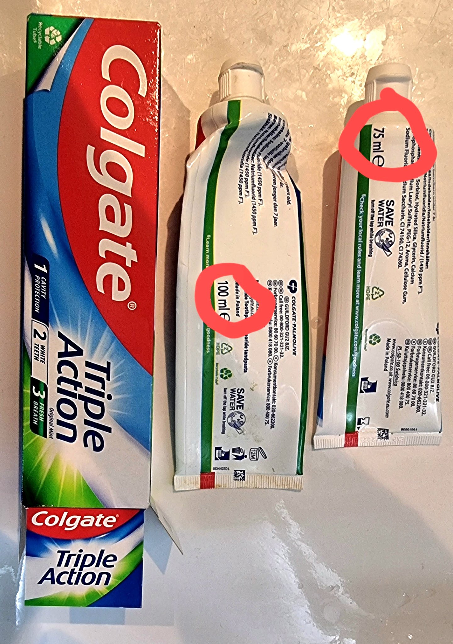 Marcia Hutchinson on Twitter: "Same sized box as last time, same price, 25% less toothpaste ...