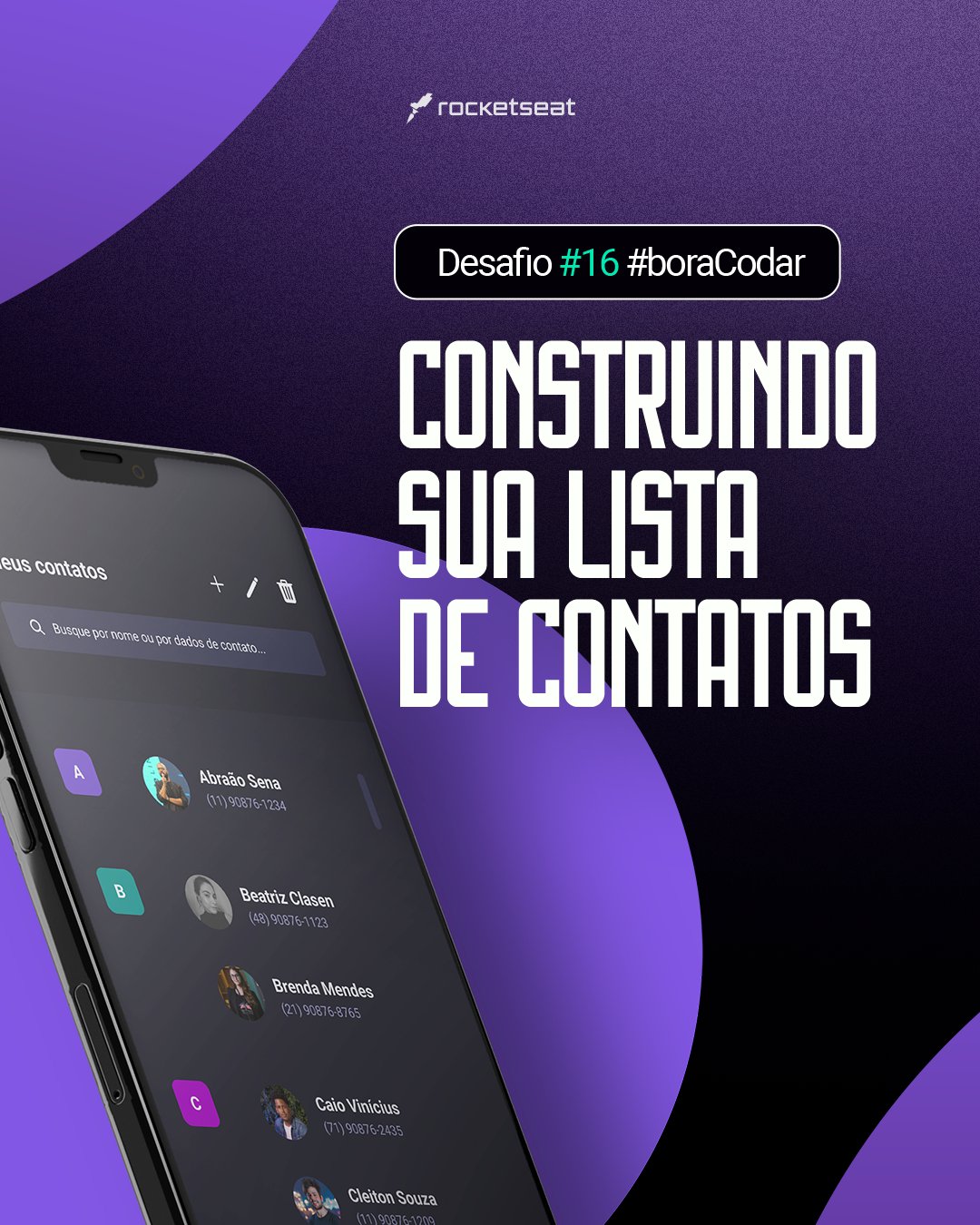 Rocketseat on Twitter: "Tá no ar! O desafio do #boraCodar desta semana é uma lista de contatos ...