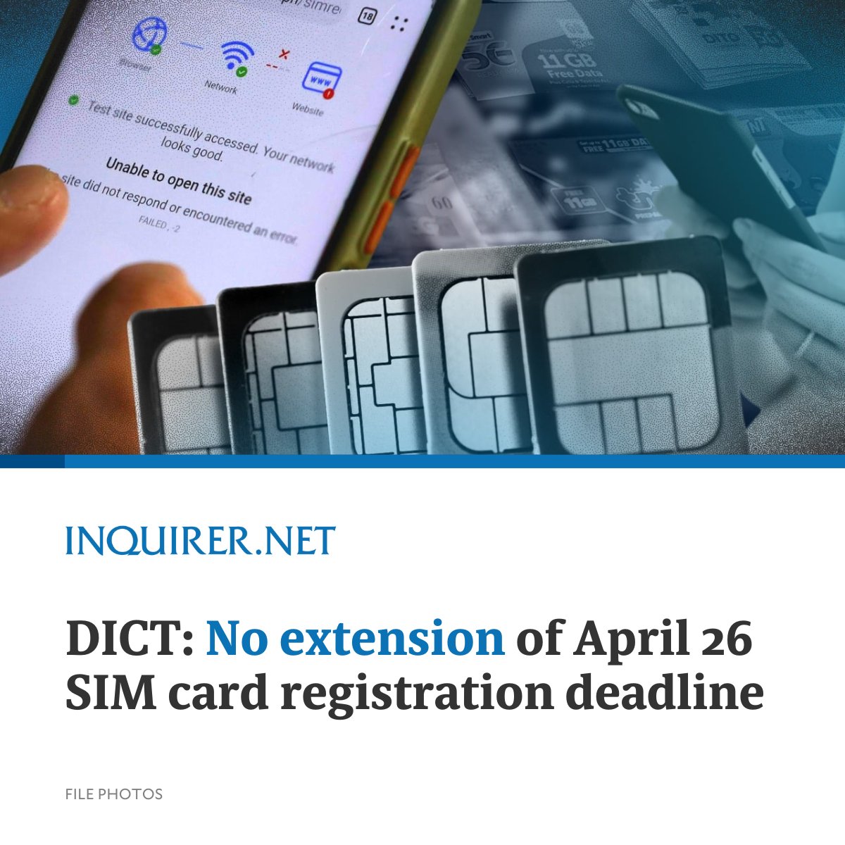 Inquirer on Twitter: "Heads up! The DICT has announced that the deadline for SIM card ...