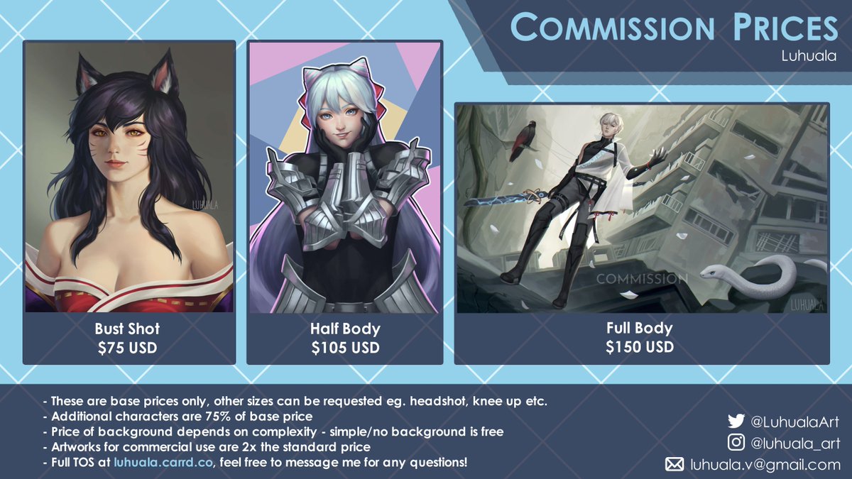 Luhuala on Twitter: "[ RTs very appreciated 🫶] Finally made a commission sheet! You can DM me on ...