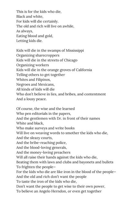 Paulina🌻 on Twitter: "RT @haymarketbooks: “Kids Who Die” Langston ...
