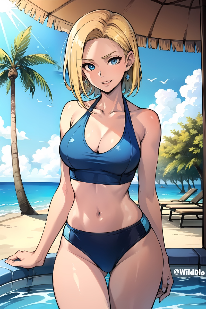 A Wild Dio! on Twitter: "Android 18 hitting the Water #人造人間18号 #Android18 #AIart #Pose #fanart # ...