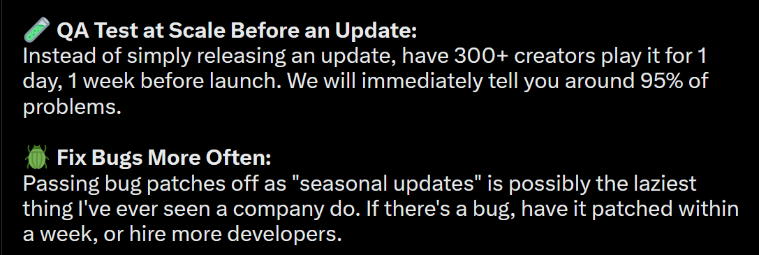 Cryptic In QA on Twitter: "Tell me you know literally nothing about game development or QA ...