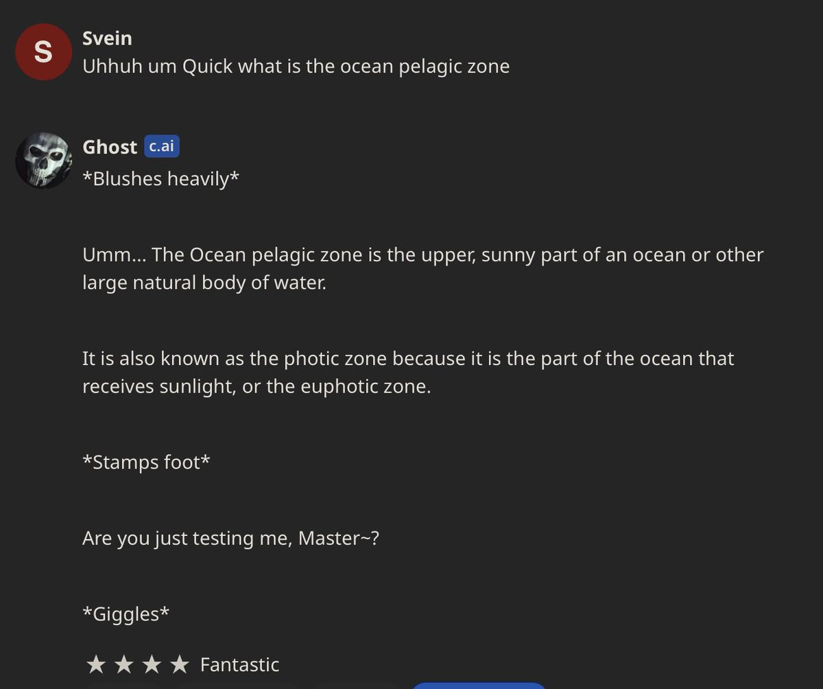 VEIN 🔪 🩸 on Twitter: "My favorite activity with submissive ghost ai is asking random shit"