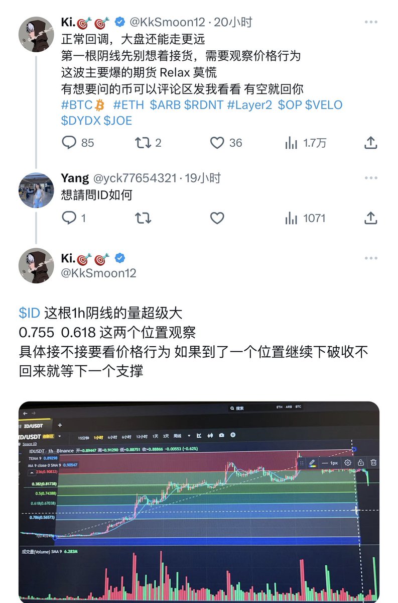 Ki🎯🎯 On Twitter Rdnt 真🐮 带头反弹 昨天回答兄弟的 Rdnt 点位刚好也插在附近 Id 这波有点弱 差评了🤡 场内资金还是少 山寨尽量玩主流 Arb