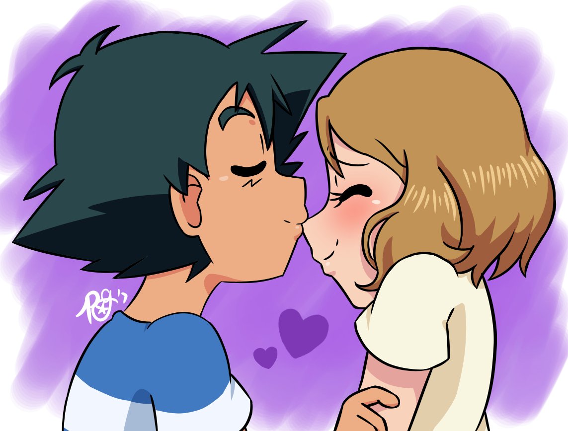Ash And Serena In Love First Kiss