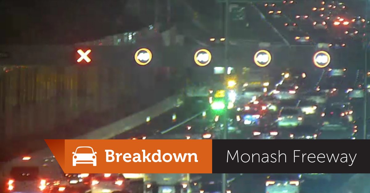VicTraffic on Twitter: "Left lane closed on the Monash Freeway inbound prior to the Springvale ...
