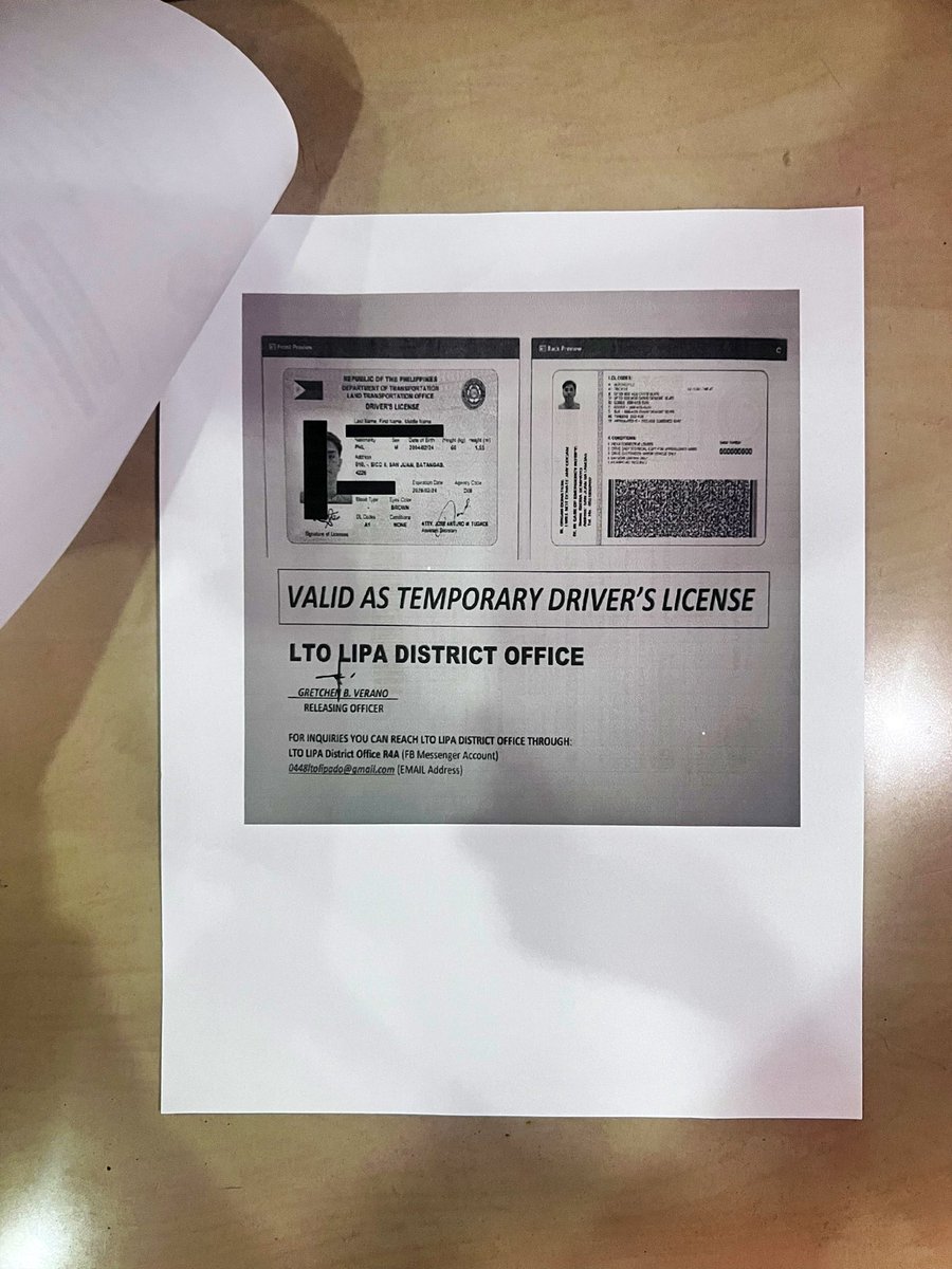 ABS-CBN News Channel on Twitter: "LOOK: Driver’s License printed on paper. This paper will ...