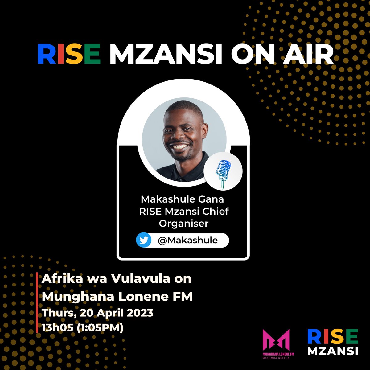 RISE Mzansi on Twitter: "Listen to RISE's @Makashule on Afrika wa Vulavula on @Munghana today at ...