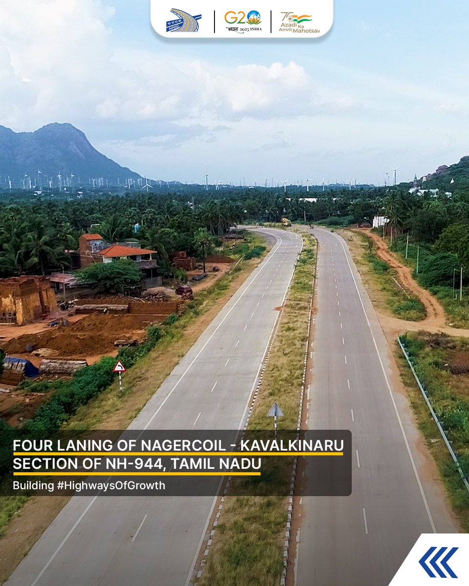 NHAI on Twitter: "The 16.2 km long four-lane Nagercoil-Kavalkinaru Greenfield stretch on NH-944 ...