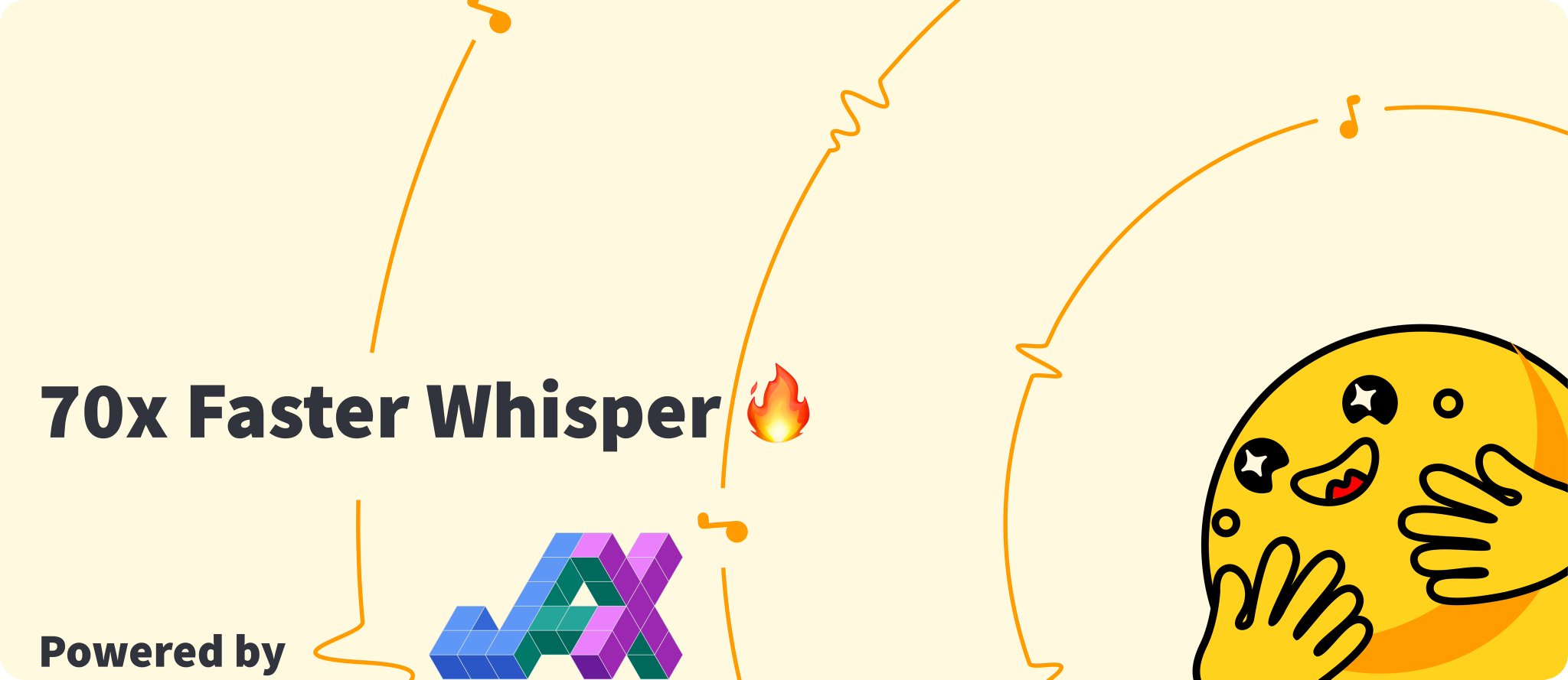 Omar Sanseviero on Twitter: "You can now transcribe audio with Whisper 70 times faster than the ...