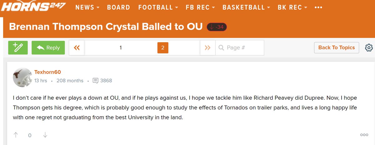 Message Board Geniuses on Twitter: "#Texas fan doesn't seem happy about losing a player to # ...