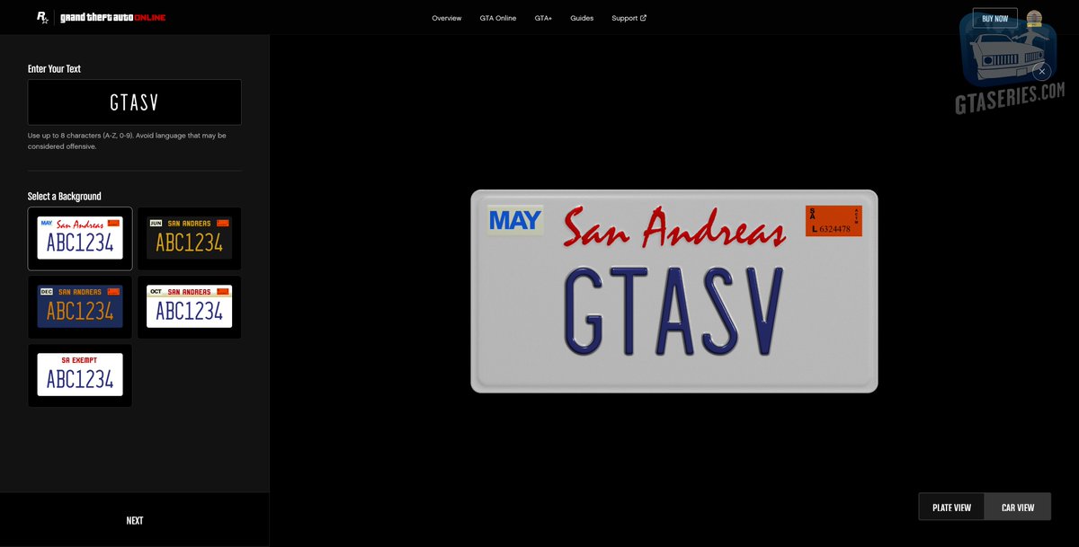 GTA Series Videos on Twitter: "The new web-based License Plate Creator for customizing up to 30 ...
