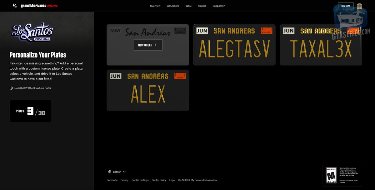 GTA Series Videos on Twitter: "The new web-based License Plate Creator for customizing up to 30 ...