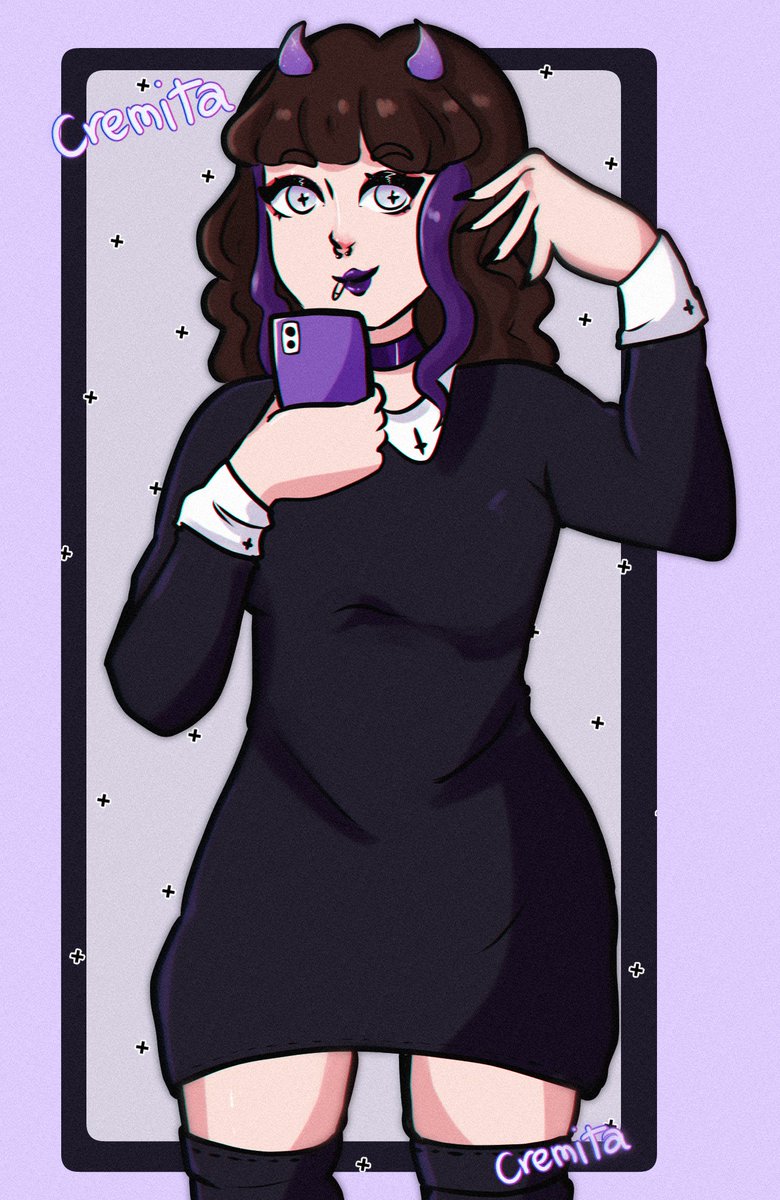 Cremita on Twitter: "Mi oc con otro trajecito uwu 💜"