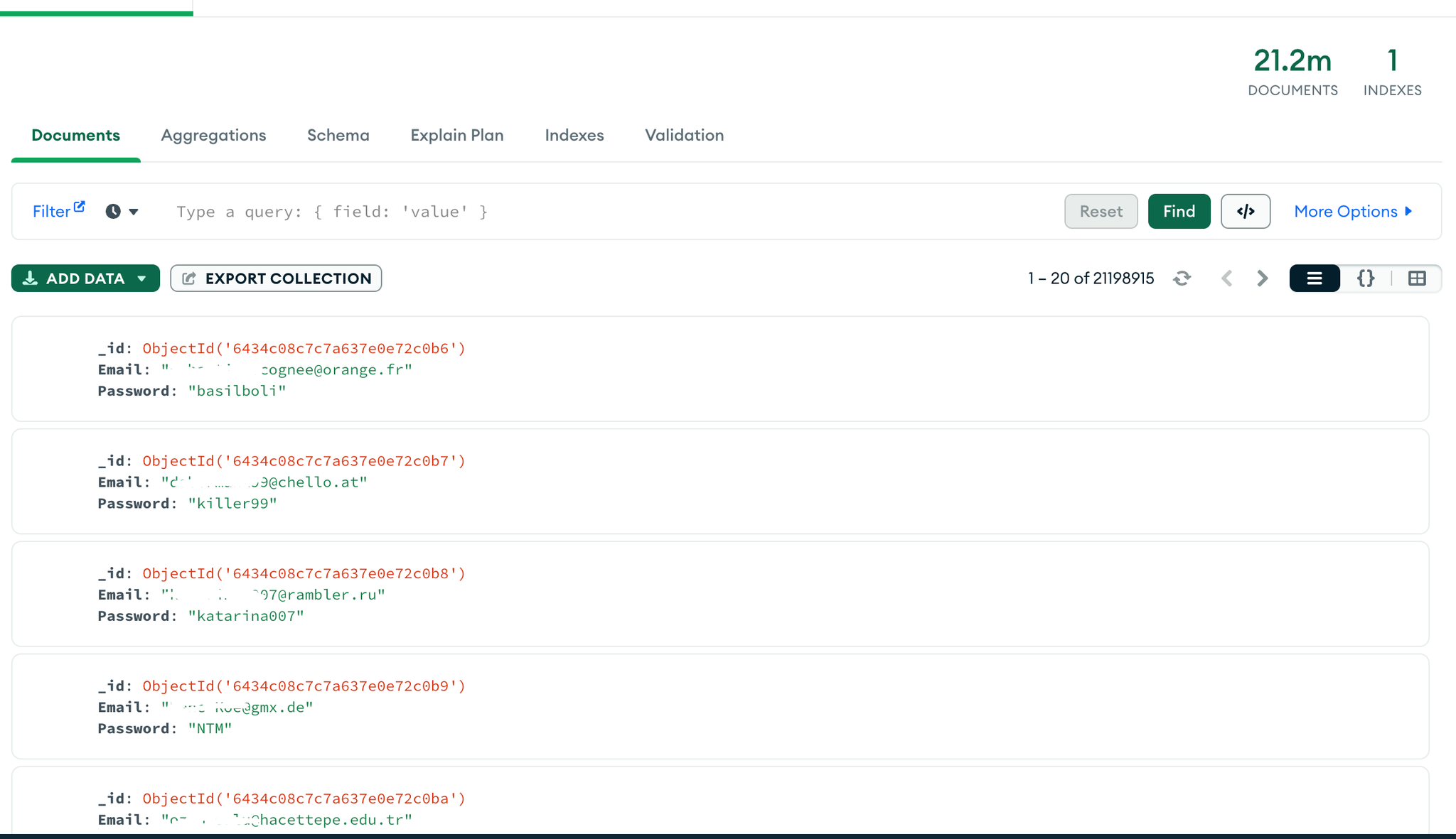 Byte 👾 on Twitter: "1. Find exposed mongodb creds in a public github rep 2. Connect to it 3. Get ...
