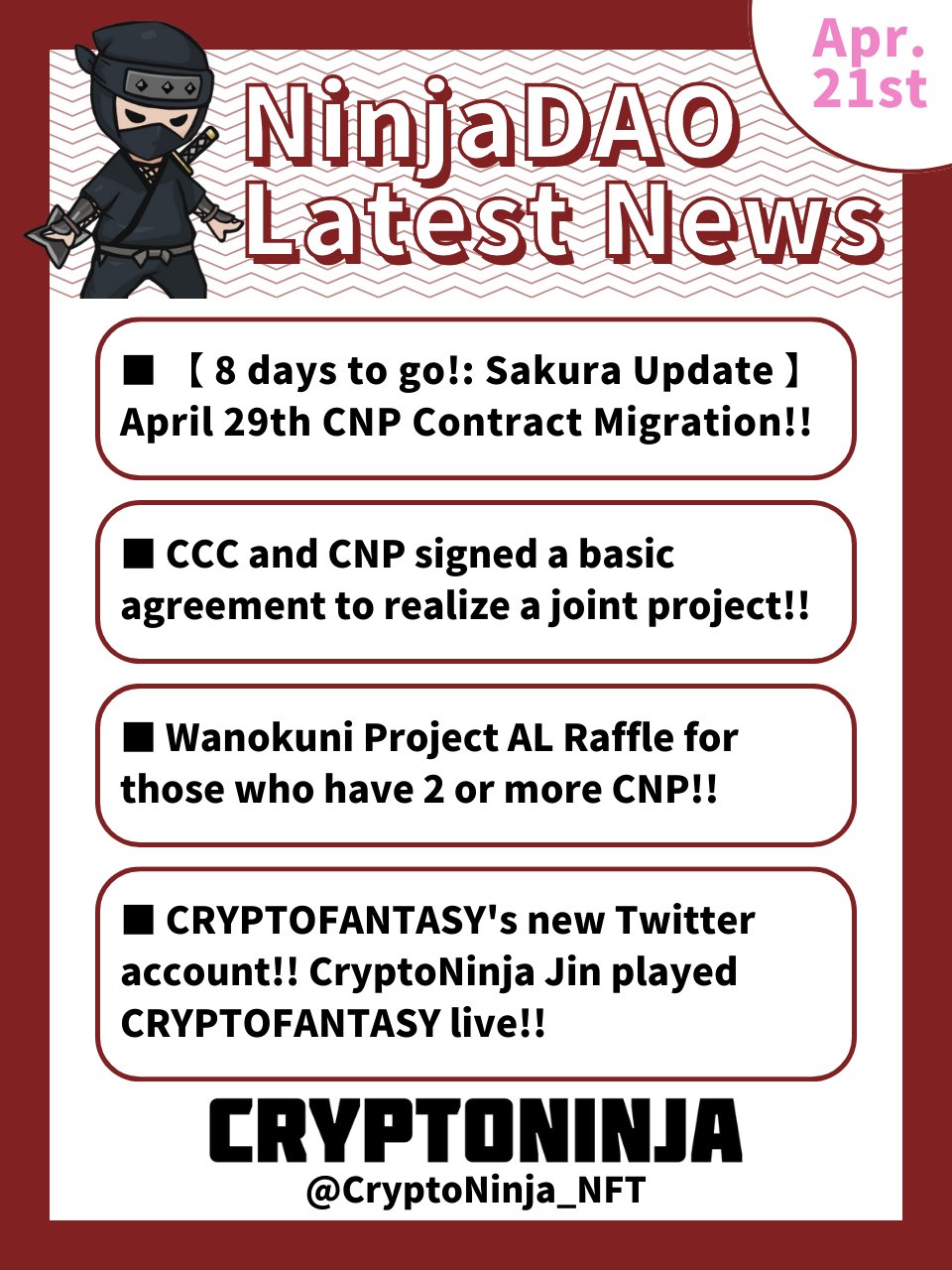 Ninja DAO | CryptoNinja (@CryptoNinja_NFT) / Twitter