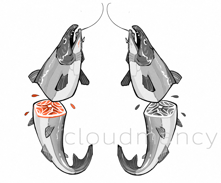 Floating Dead Fish Cartoon